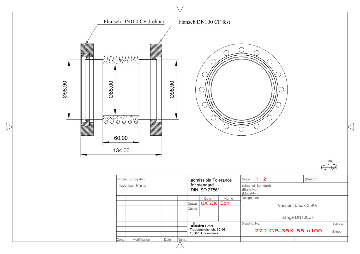 DN100CF CERAMIC BREAK 35KV , 60mm LONG FLUTED TYPE – Nano Vacuum Pty Ltd