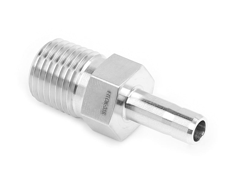 Male Adapter, 1/2" O.D. × 3/4-16 Male SAE/MS Straight Thread(ST), 316 ...