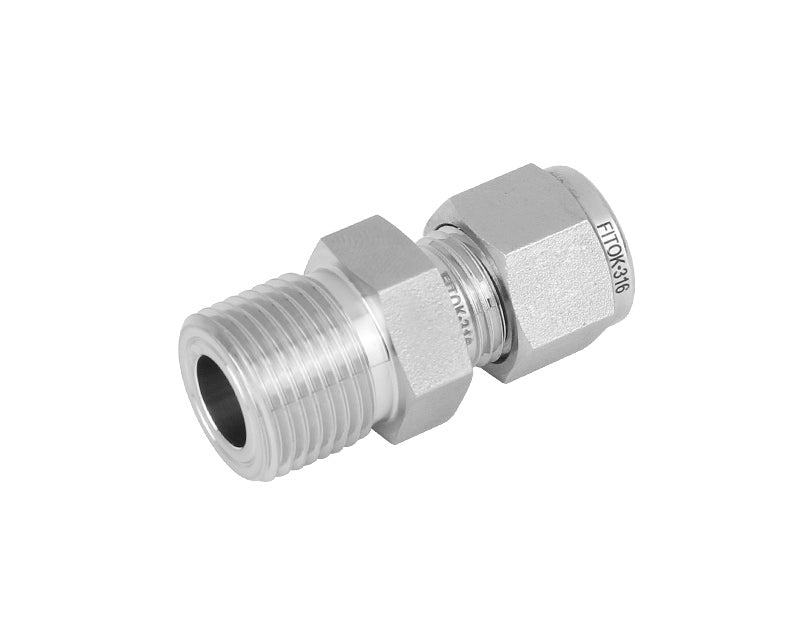 Male Connector, 6mm O.D. × M18×1.5 Male Metric Thread(MS), 316 SS ...